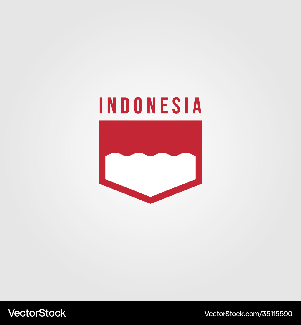 Indonesian flag patch logo symbol design Vector Image