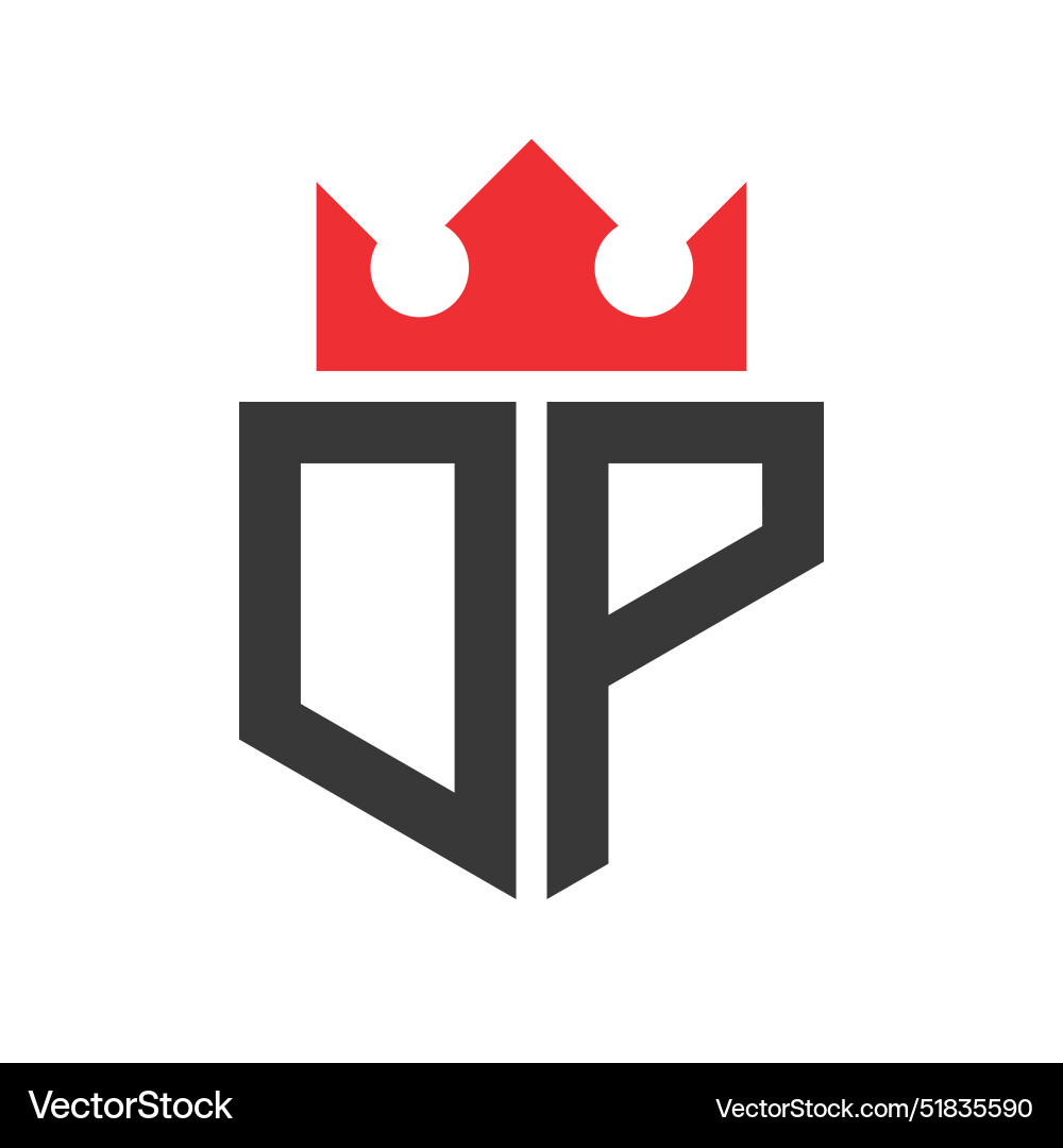Letter dp crown logo crown on letter dp logo Vector Image
