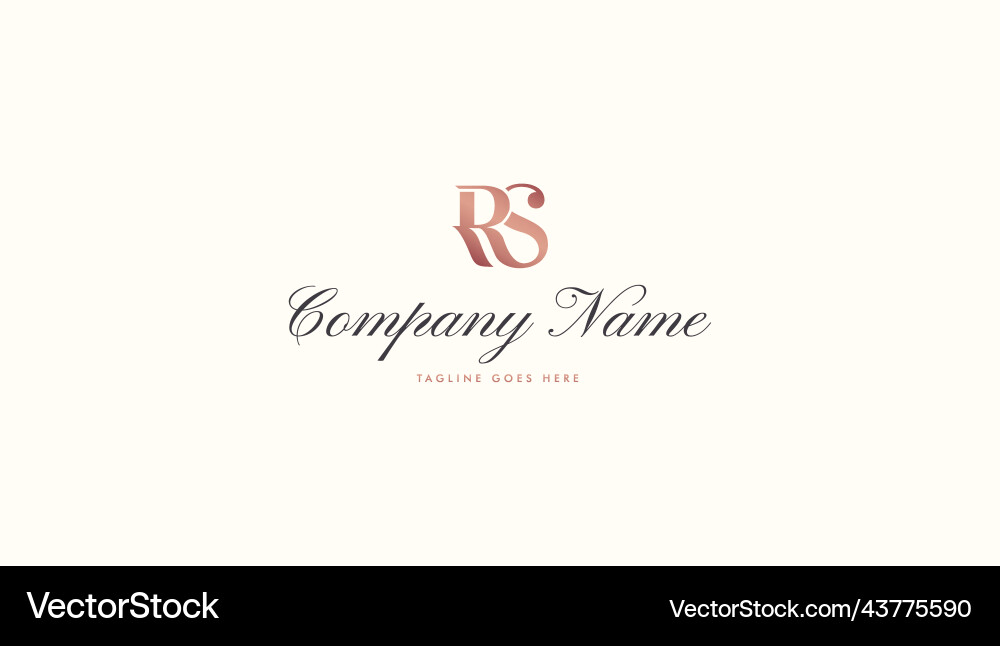 Letter rs logo with luxury classic font theme Vector Image