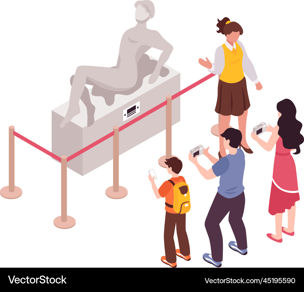 Museum excursion guide composition Royalty Free Vector Image