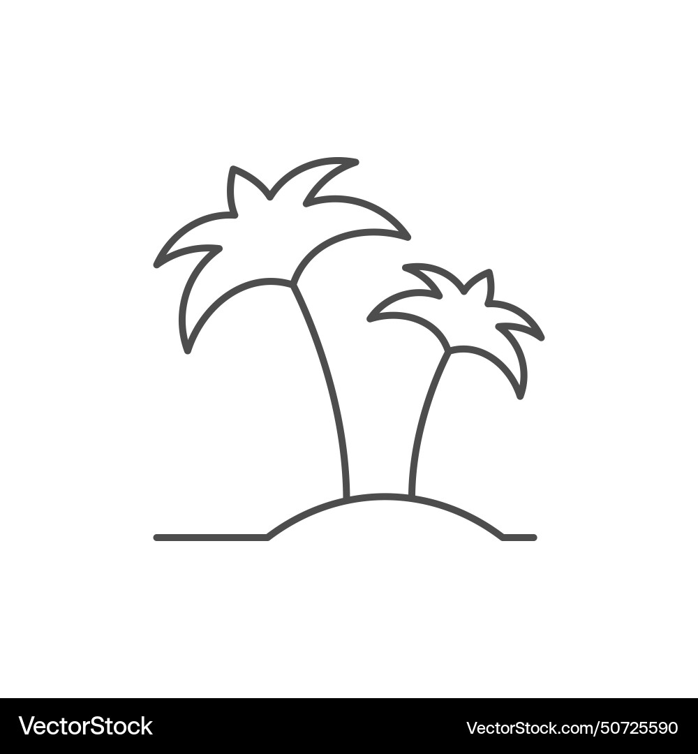 Palm tree line outline icon Royalty Free Vector Image