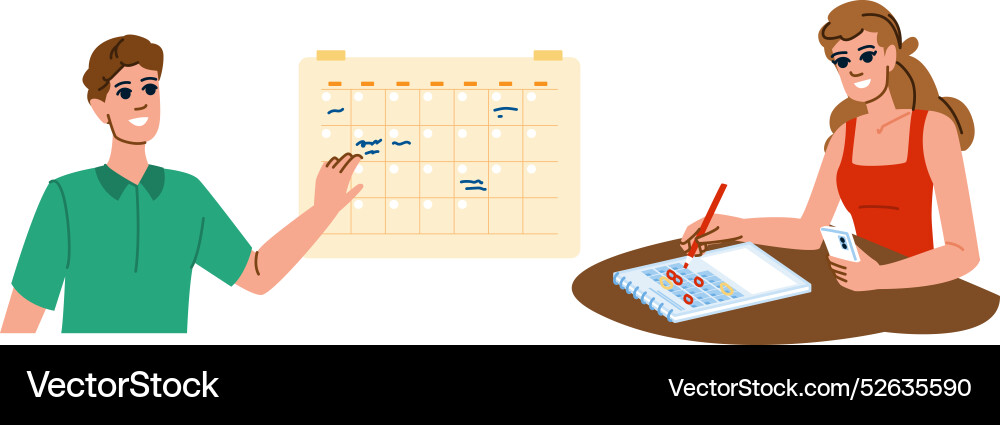 Plan checking planner Royalty Free Vector Image