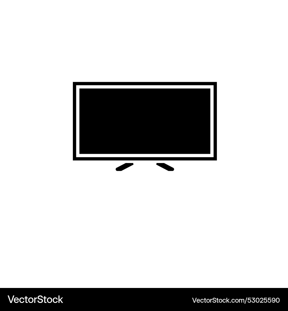 Smart tv led lcd solid flat icon isolated Vector Image
