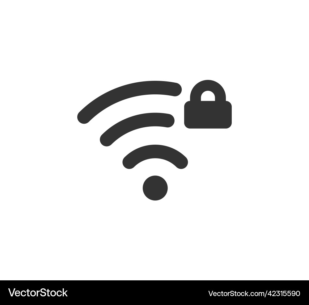 Wifi symbol and lock icon blocked wireless Vector Image