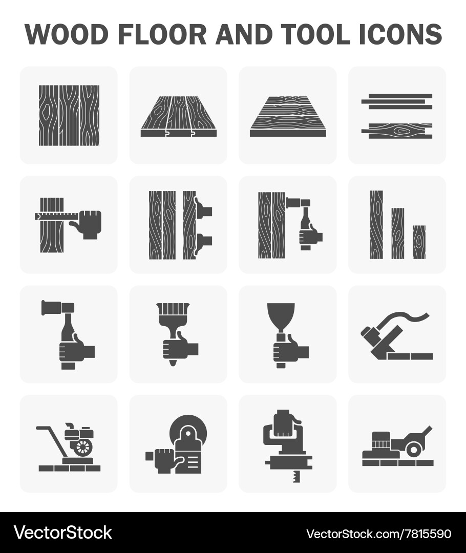 Wood Flooring Icon Set Royalty Free Vector Image