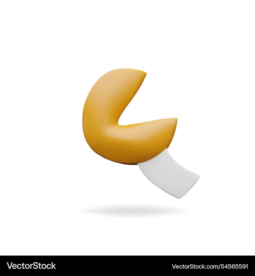 3d render fortune cookie with paper Royalty Free Vector