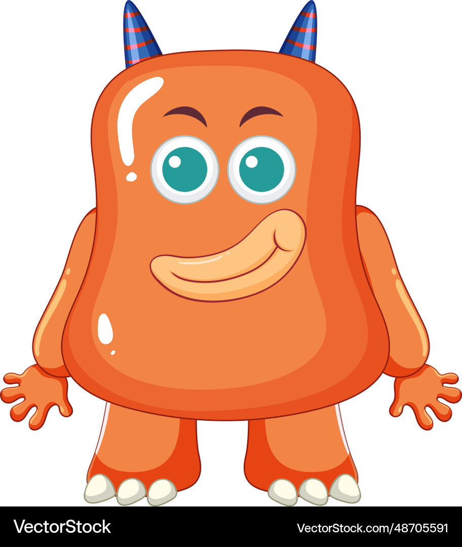 Adorable cartoon alien monsters with horns Vector Image