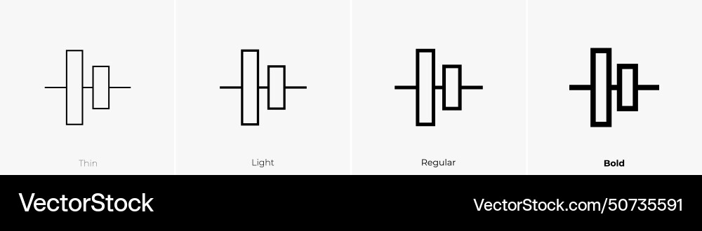 Align center icon thin light regular and bold Vector Image