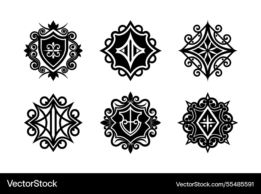 Artistic monogram ornament elements for branding Vector Image