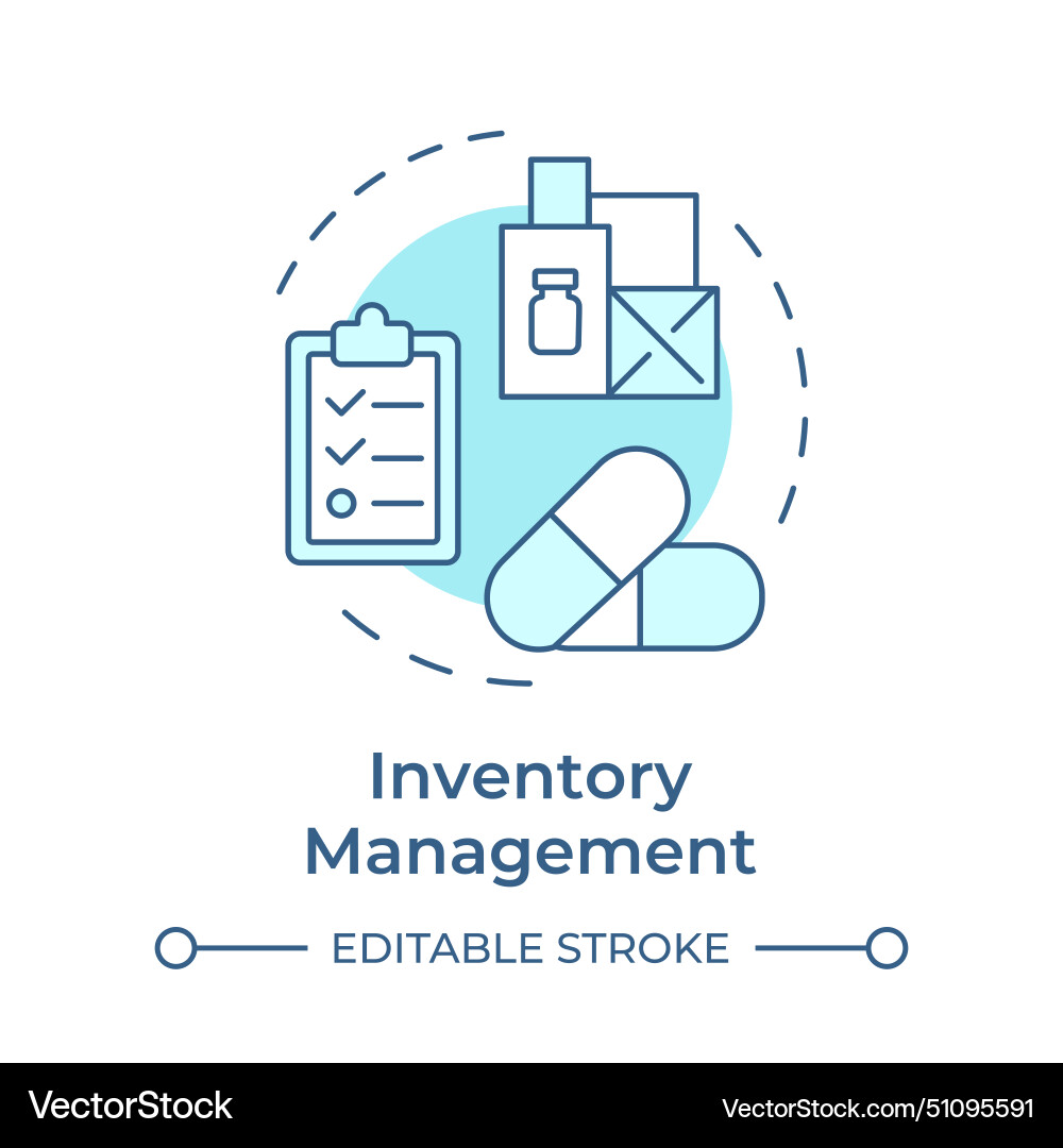 Inventory management soft blue concept icon Vector Image