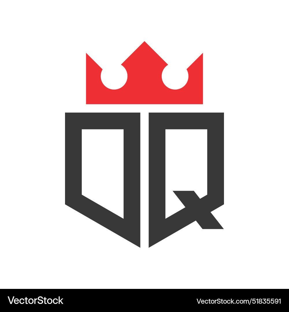 Letter dq crown logo Royalty Free Vector Image