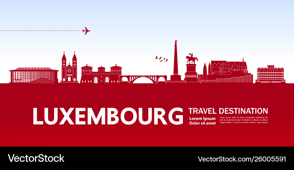Luxembourg City Skyline Royalty Free Vector Image