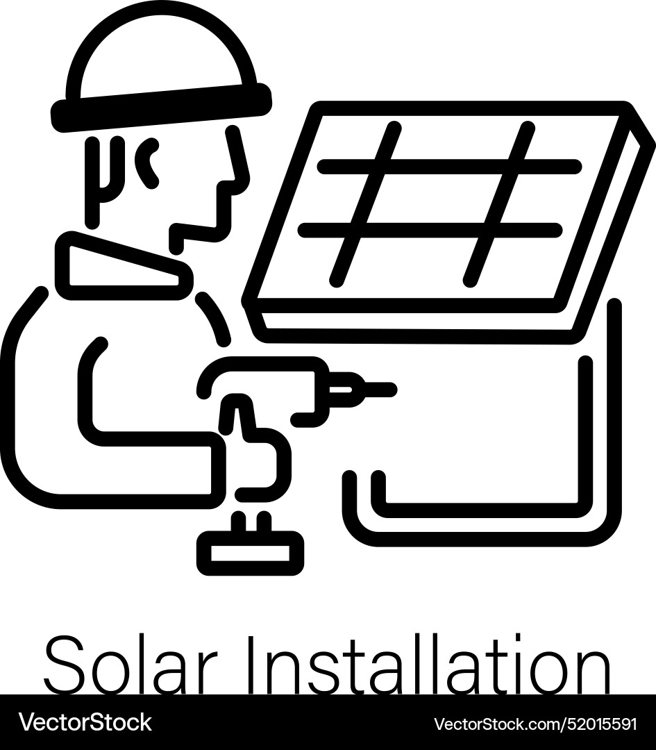 Solar installation Royalty Free Vector Image - VectorStock