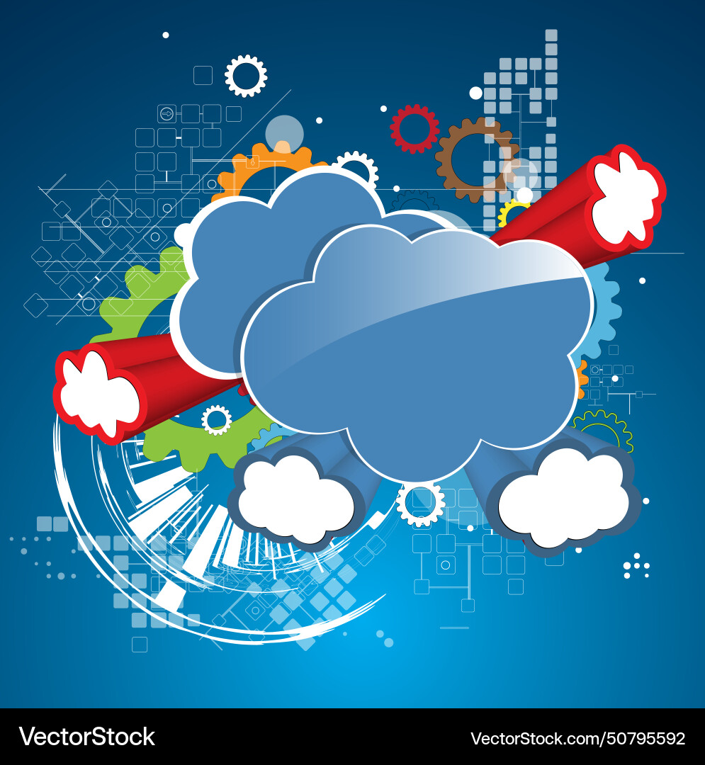 Abstract retro digital computer technology Vector Image