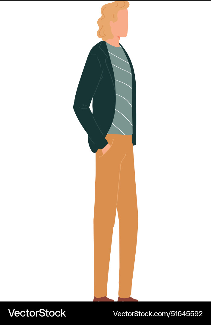 Casual man standing confident modern Royalty Free Vector
