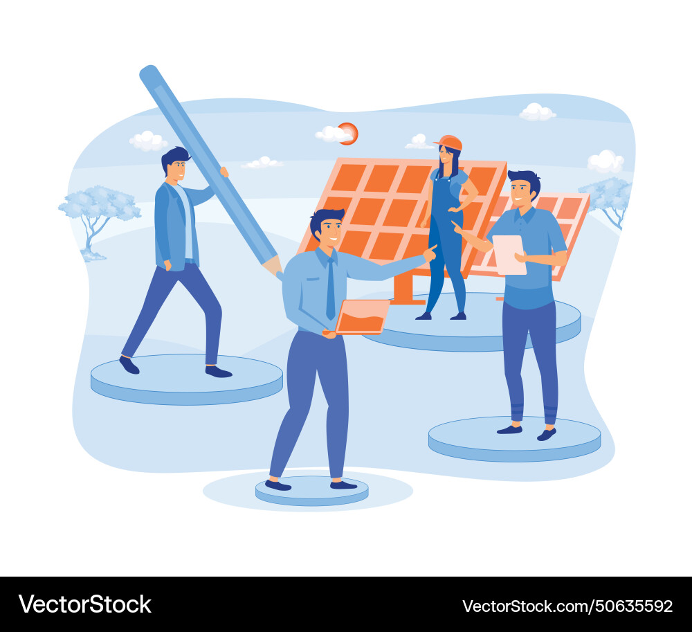 Field service technicians workers engineers Vector Image