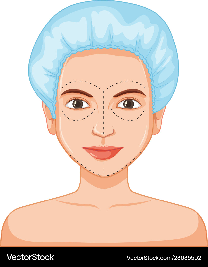 Lady facial skin botox Royalty Free Vector Image