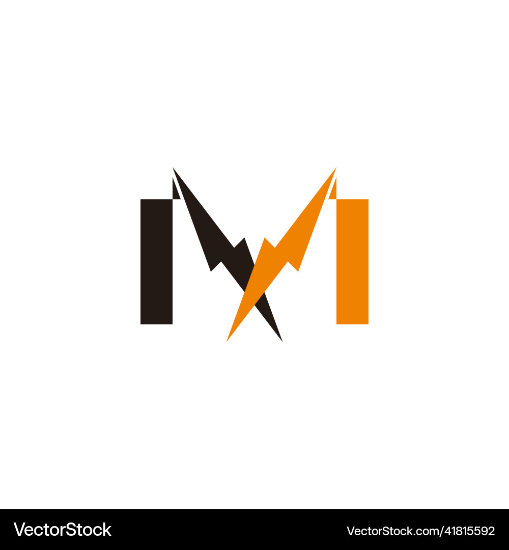 Letter m flash thunder bolt colorful logo Vector Image
