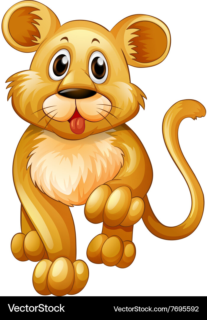 Little lion with happy face Royalty Free Vector Image