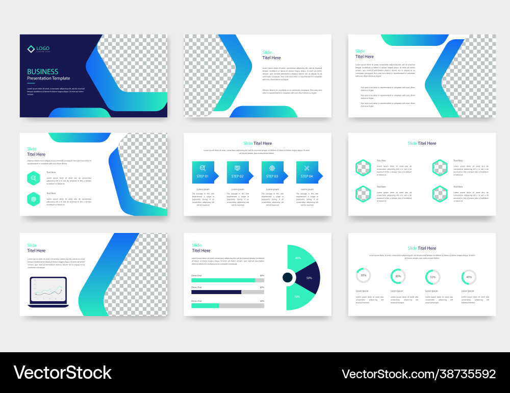Minimal business powerpoint presentation slides Vector Image