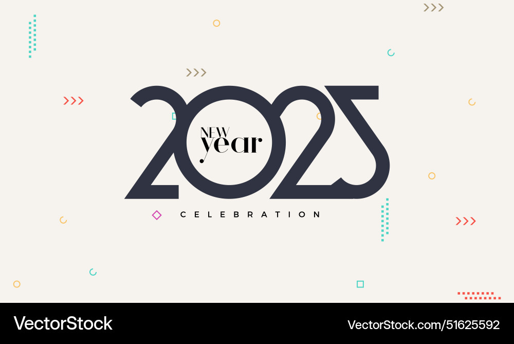 Number 2025 logo design design for celebration Vector Image