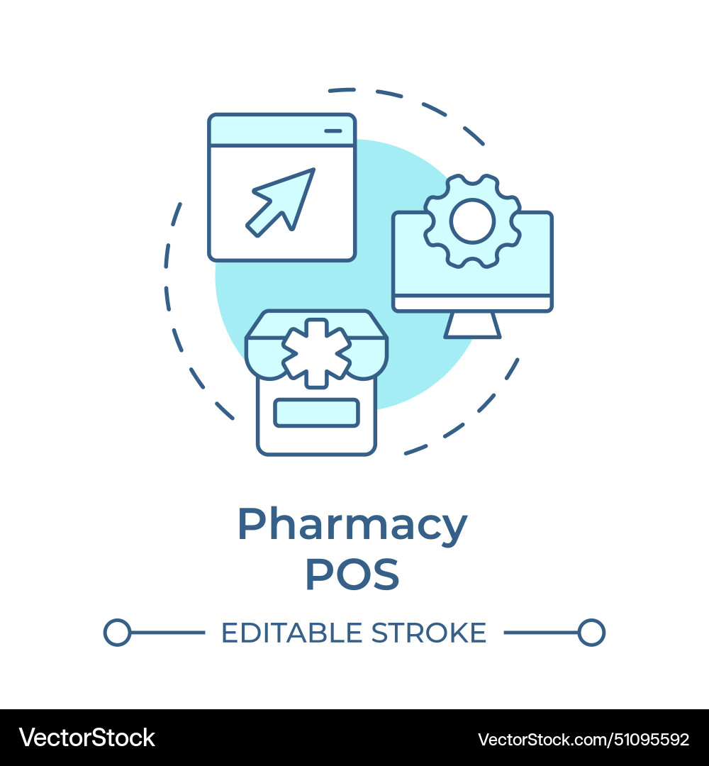 Pharmacy pos soft blue concept icon Royalty Free Vector