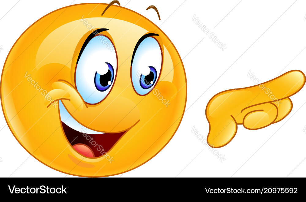 Pointing right emoticon Royalty Free Vector Image