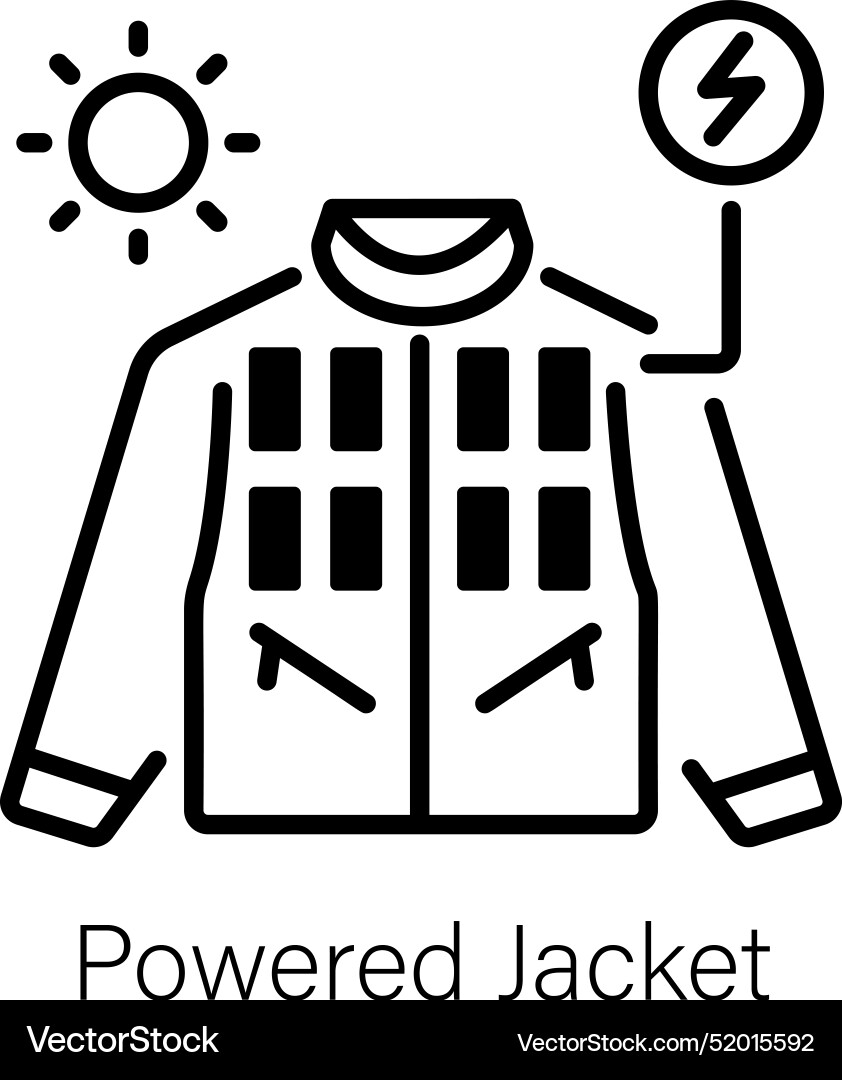 Powered jacket Royalty Free Vector Image - VectorStock