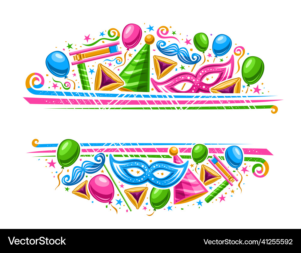 Purim Carnival Border Royalty Free Vector Image