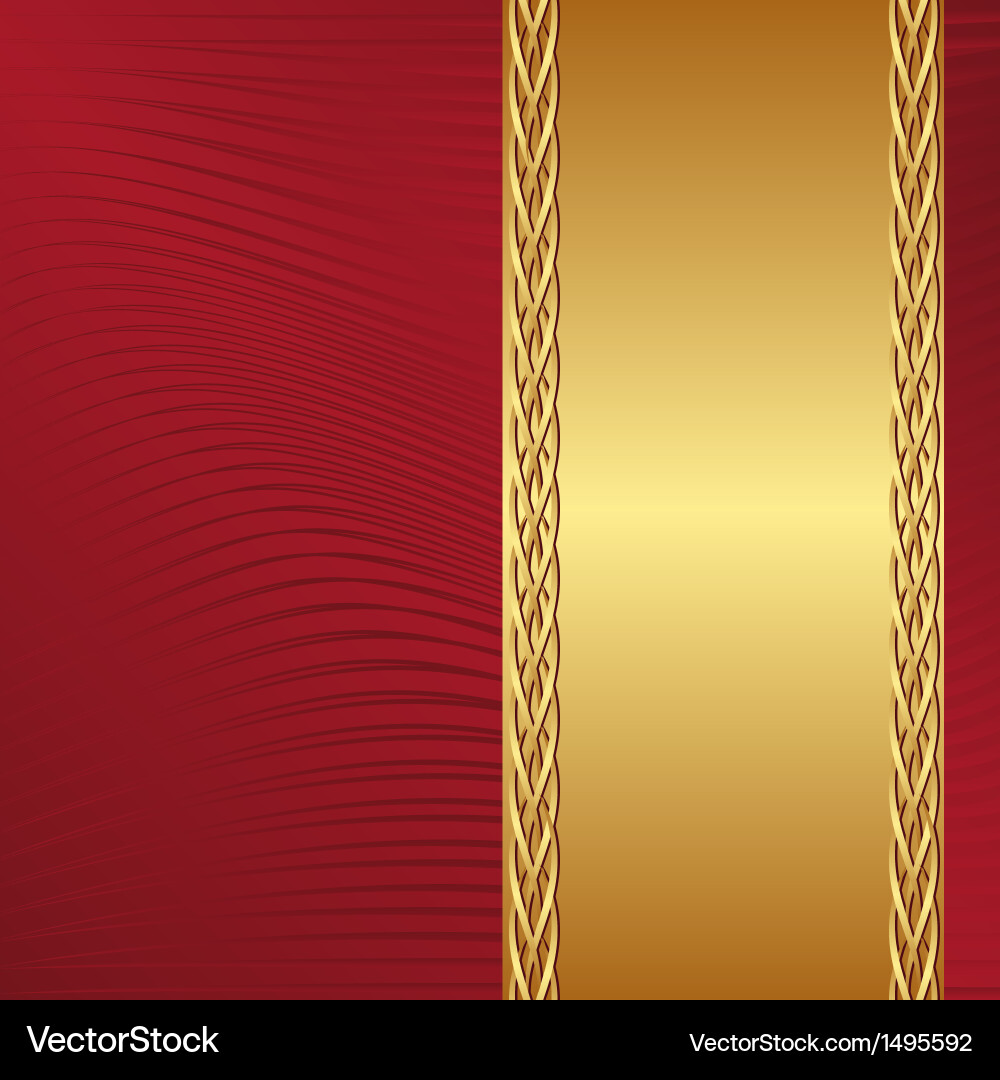 Red and gold background with ornaments Royalty Free Vector