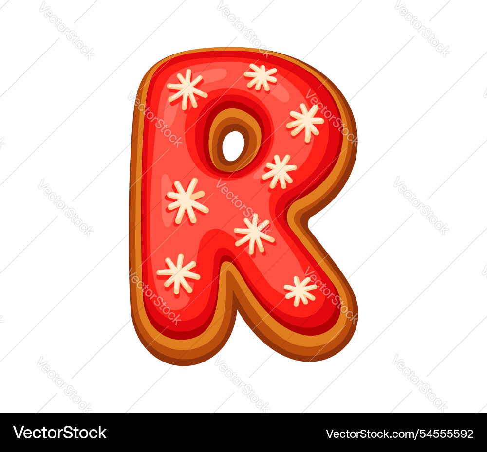 Red Gingerbread Letter R Royalty Free Vector Image