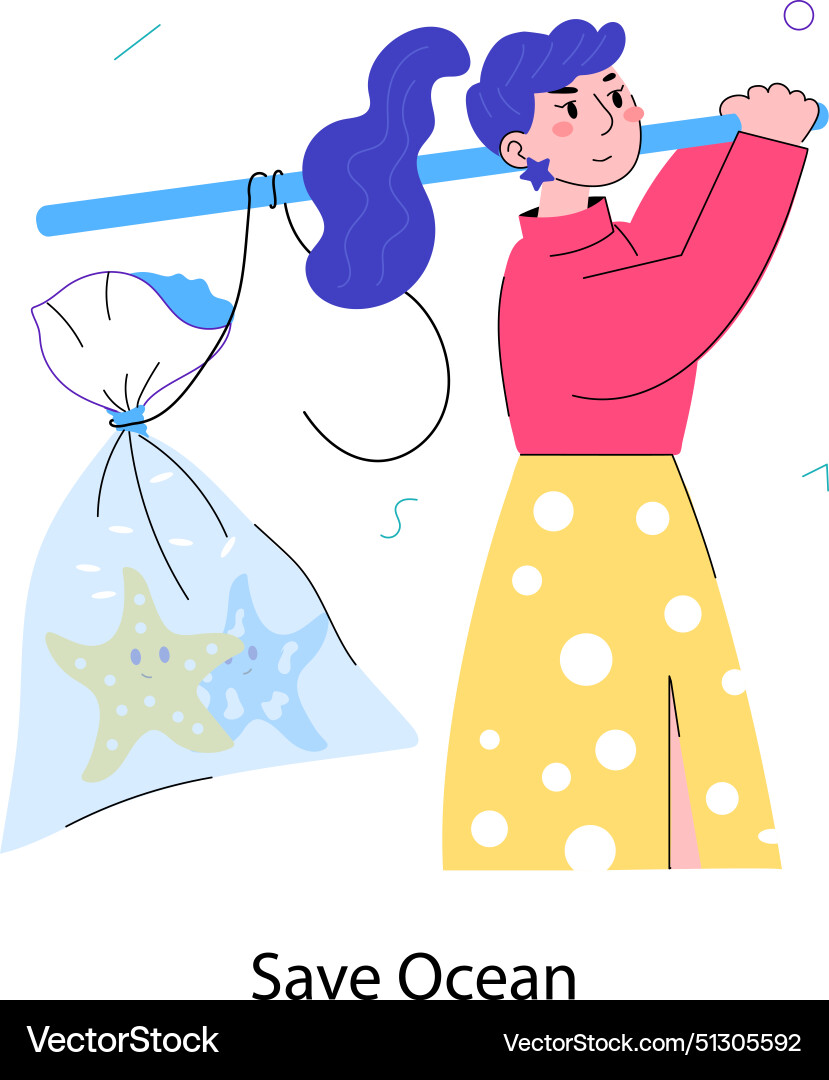 Save ocean Royalty Free Vector Image - VectorStock