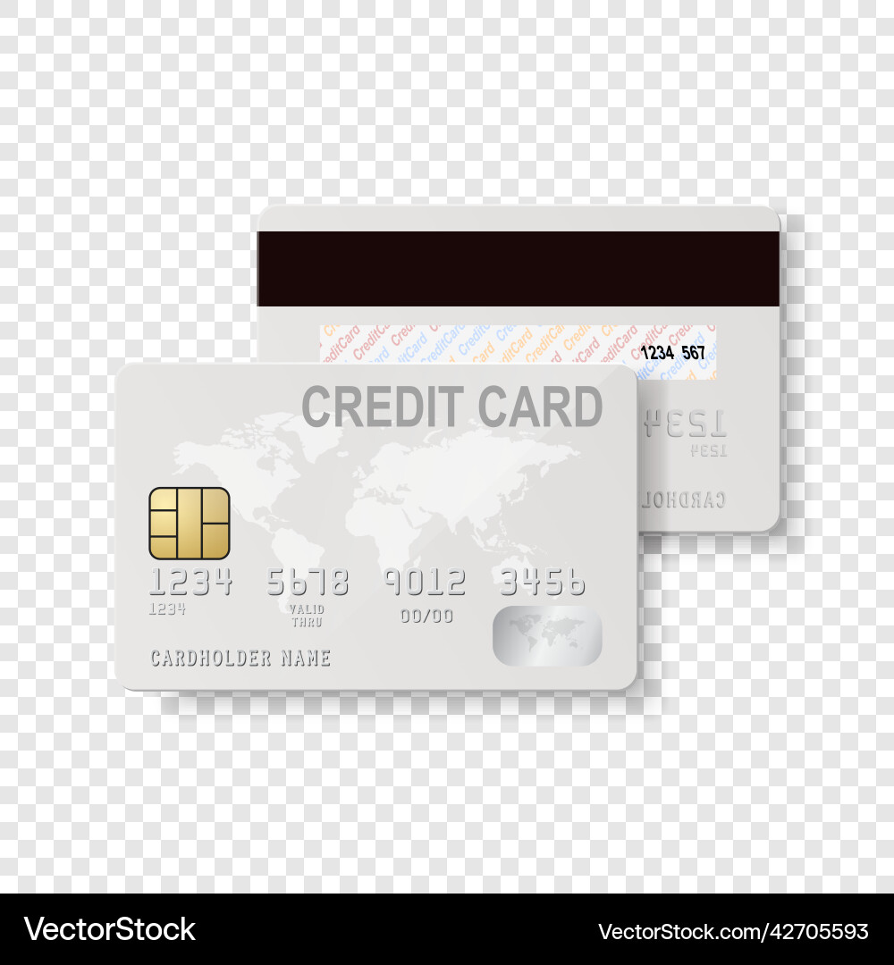 3d realistic white credit card with map Royalty Free Vector
