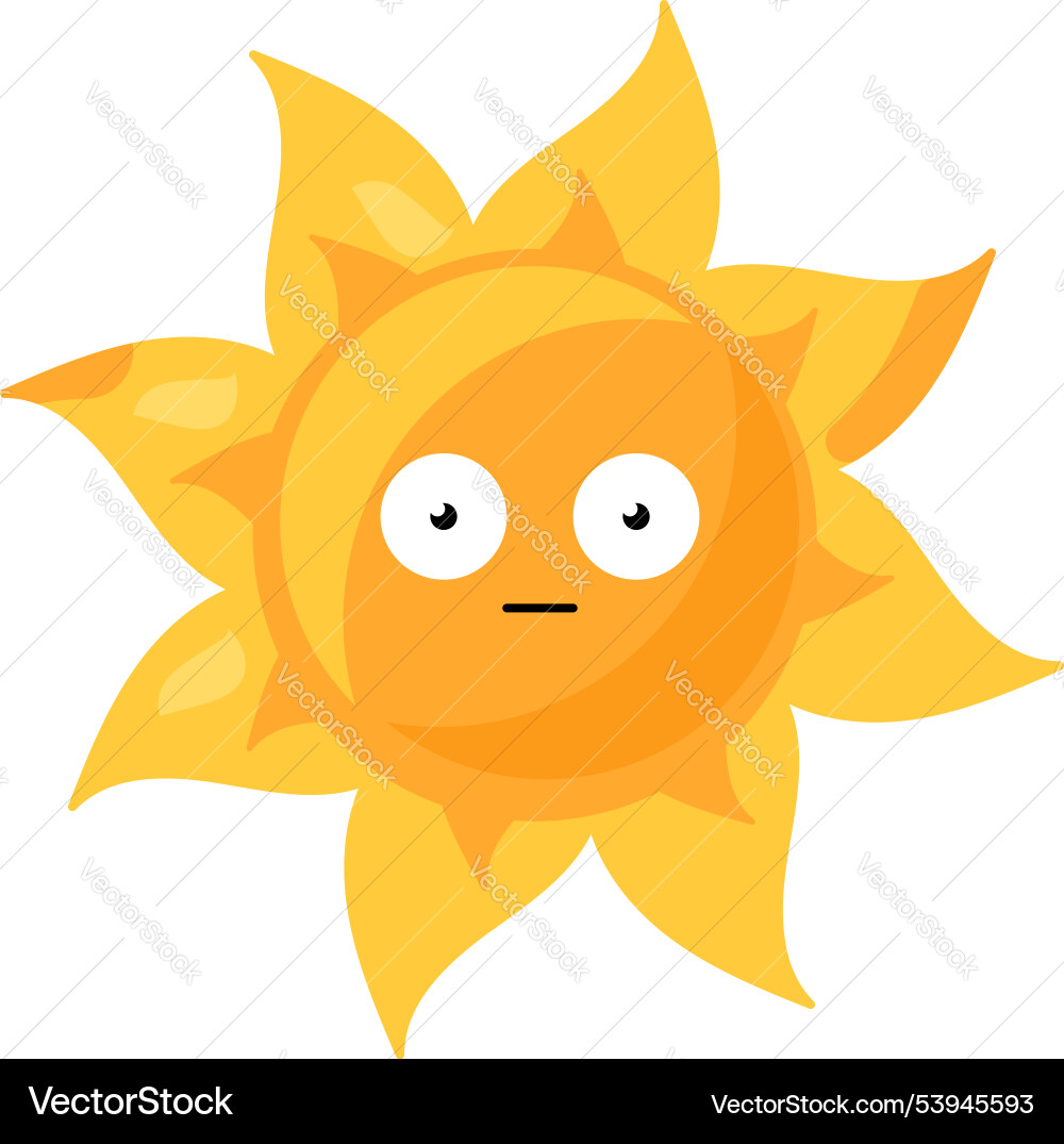 Anxious scared fatigue emoji sun element Vector Image
