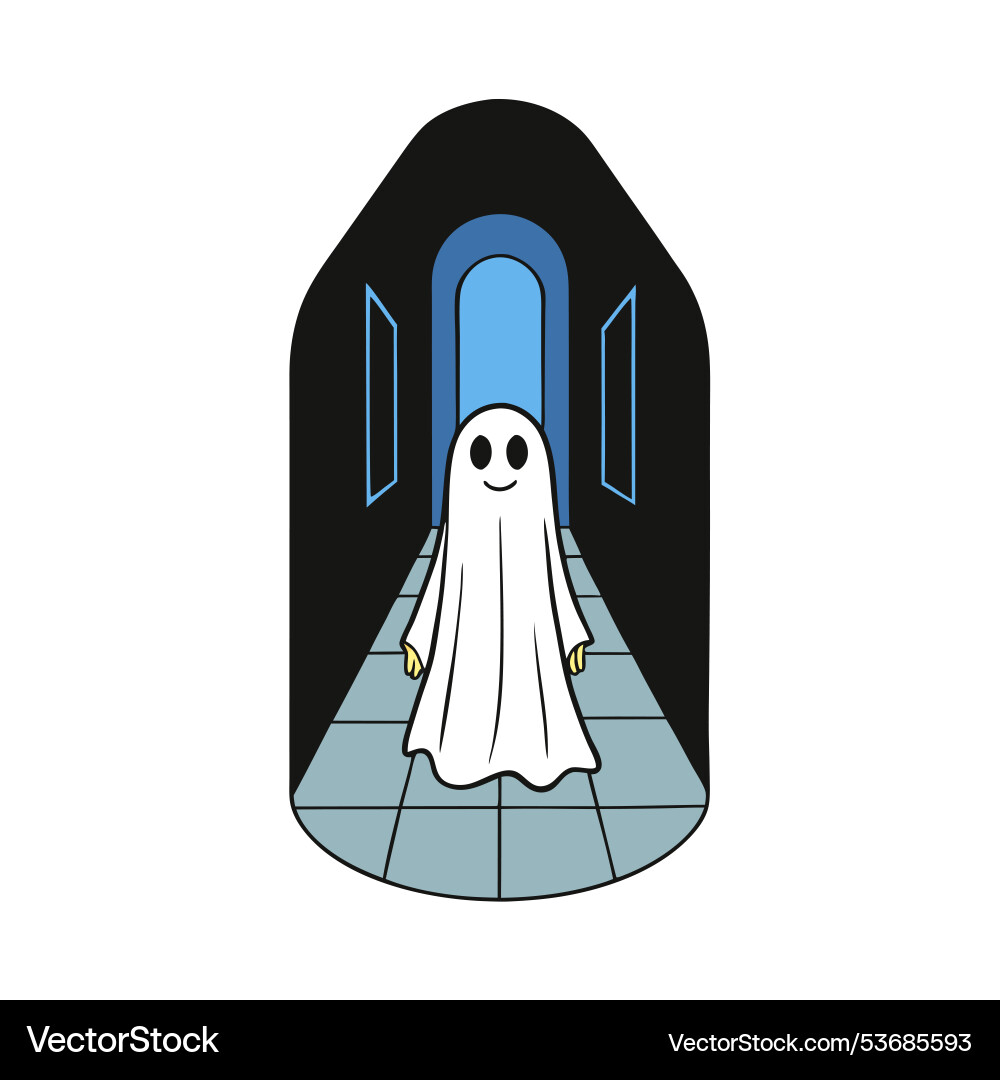Blur transparent and mysterious ghost walking Vector Image