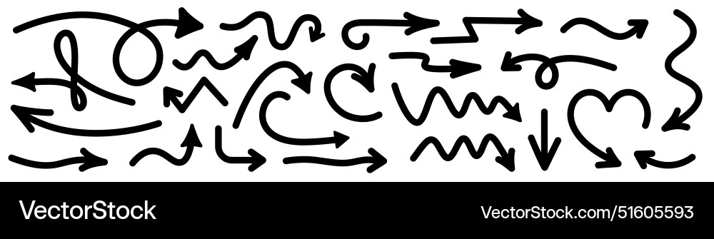 Hand-Drawn Arrows - Diverse Collection Royalty Free Vector