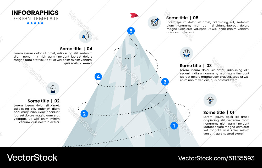 Infographic template abstract mountain with path Vector Image