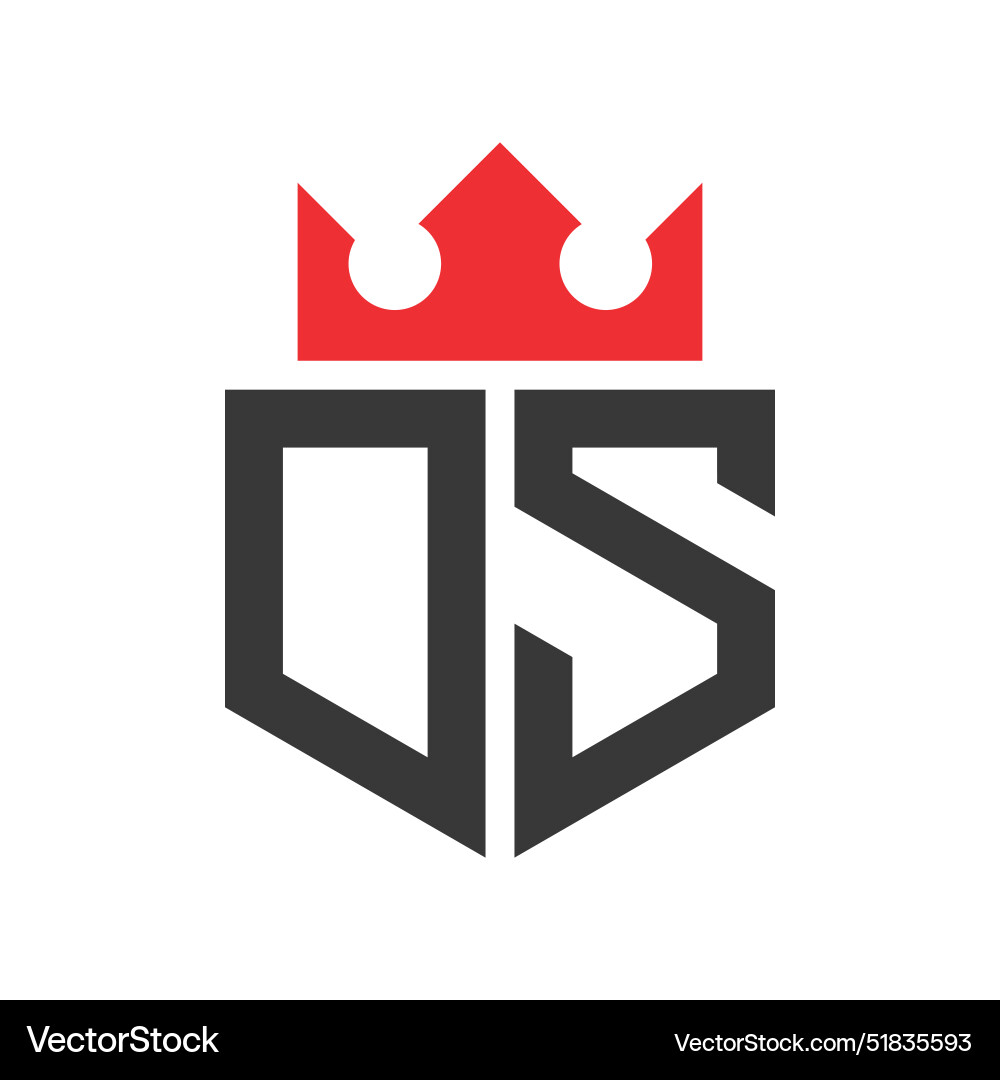 Letter ds crown logo crown on letter ds logo Vector Image