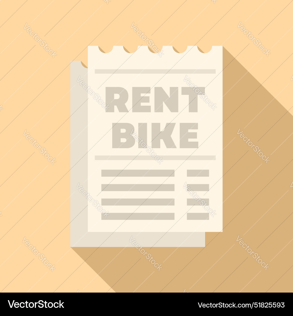 Rent bike contract agreement document for bicycle Vector Image
