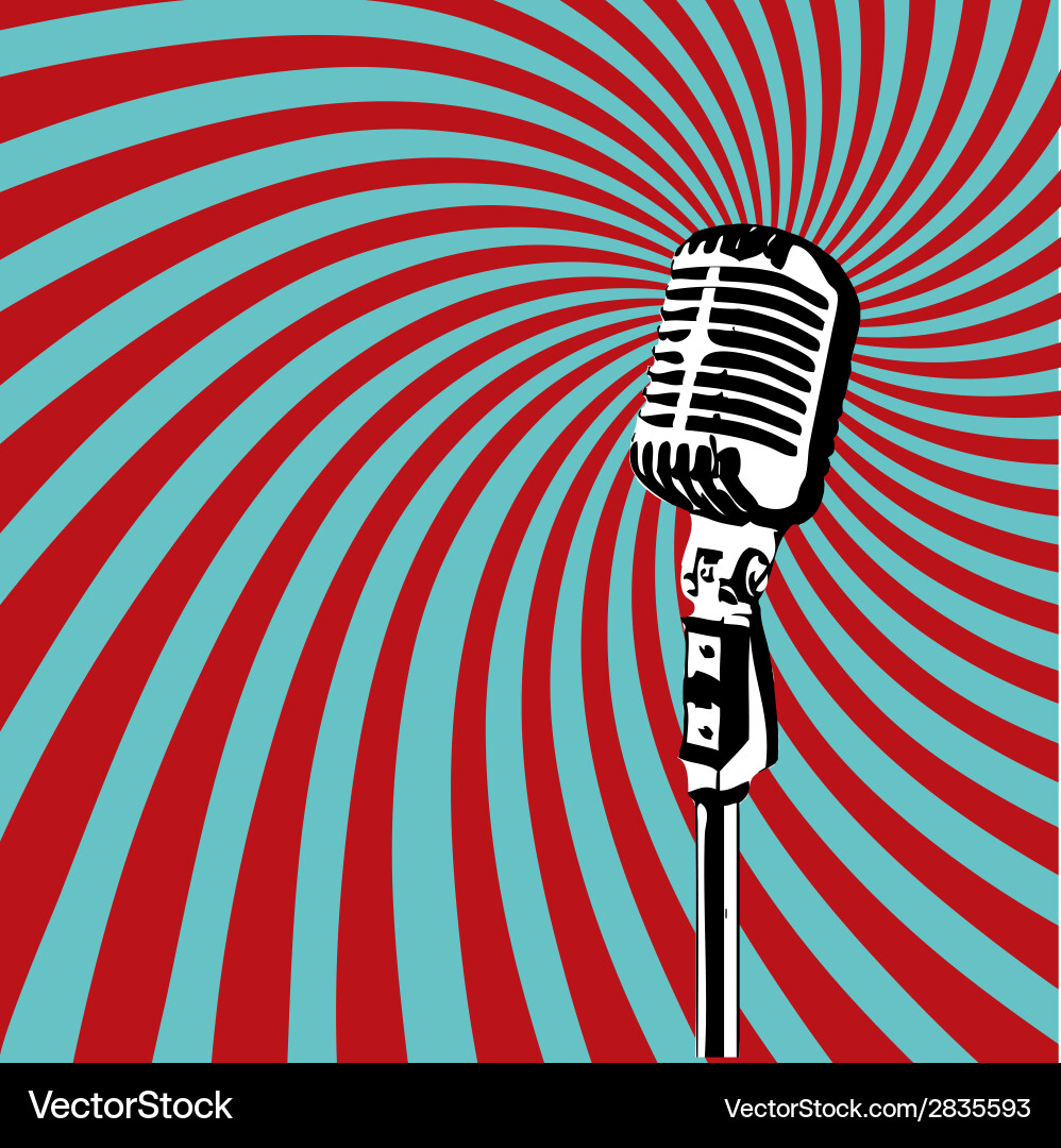 Retro microphone Royalty Free Vector Image - VectorStock