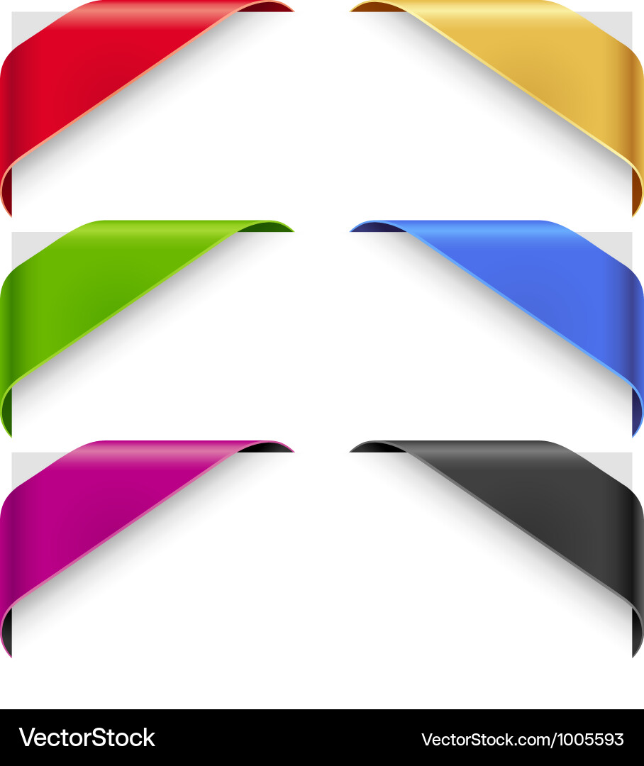 Ribbon Corner Set - Sale & Promotion Vector Image