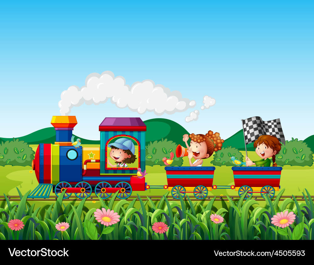 Train ride Royalty Free Vector Image - VectorStock