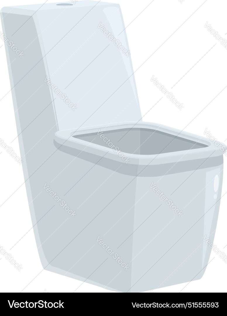 White toilet bowl presenting modern bathroom Vector Image