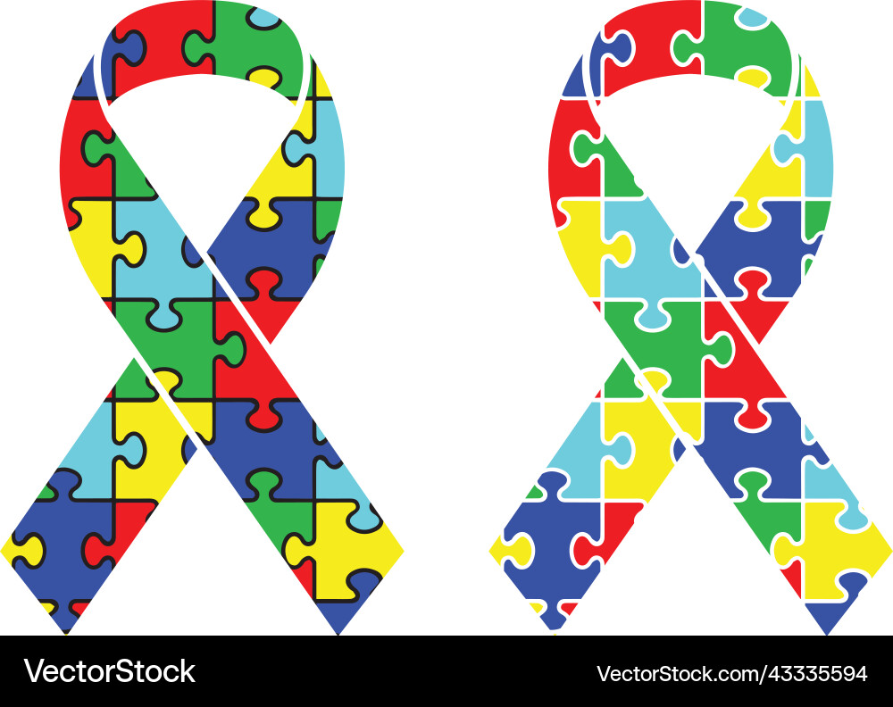 Autism ribbon Royalty Free Vector Image - VectorStock