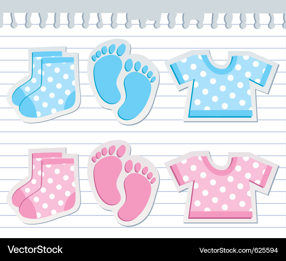 Baby stickers Royalty Free Vector Image - VectorStock