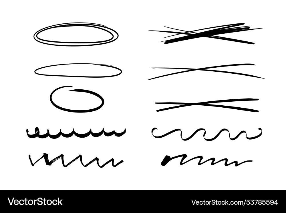 Black Line Strokes & Circles Royalty Free Vector Image