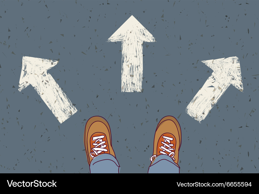Choice way road decision alternative solution Vector Image