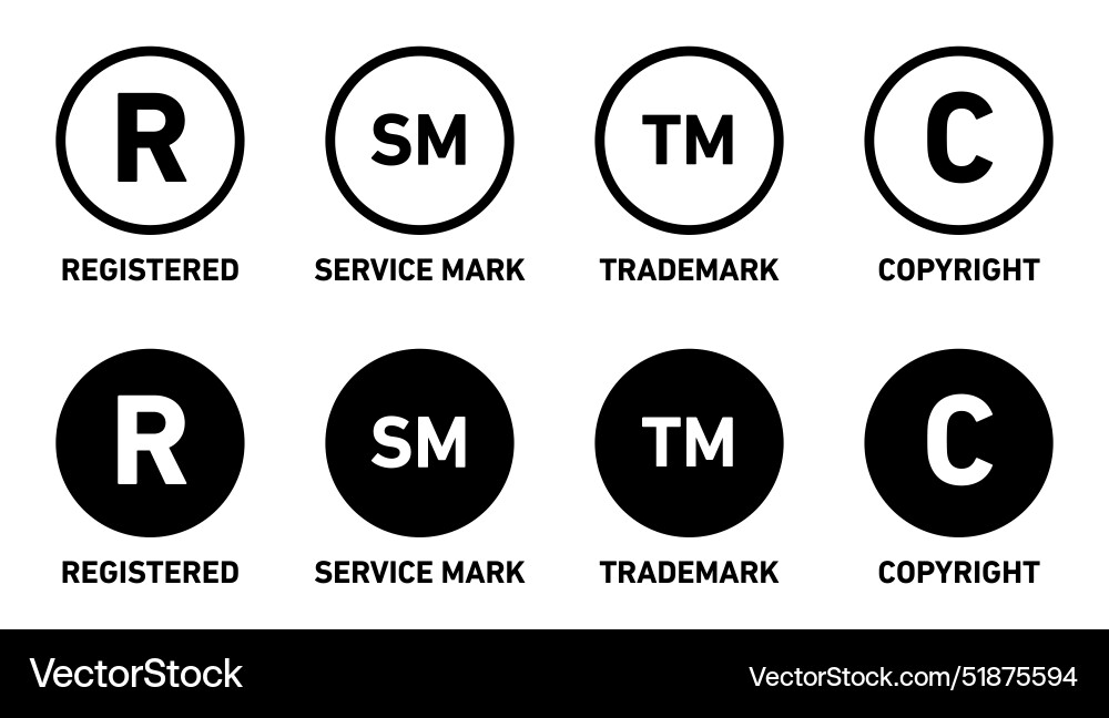 Copyright icon registered trademark Royalty Free Vector