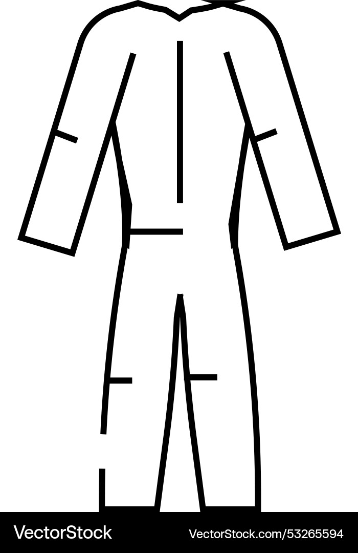 Coveralls ppe protective equipment line icon Vector Image