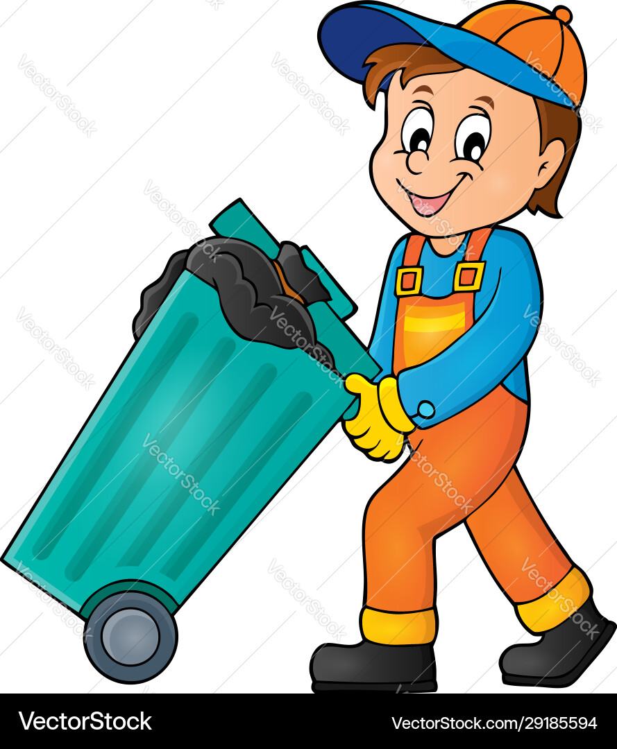Garbage collector theme image 1 Royalty Free Vector Image
